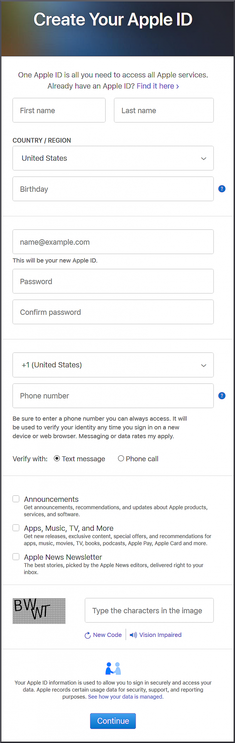 Create an Apple ID - Nuvei Documentation